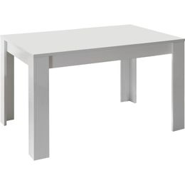 Home Affaire Esstisch &raquo;Basic 137x90x79 cm (BxTxH), Esszimmertisch Weiss Hochglanz Lack,&laquo; moderner rechteckiger K&uuml;chentisch, ausziehbar, erweiterbar 