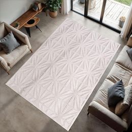 Ayyildiz Teppiche Teppich &raquo;DOHA 1655&laquo; rechteckig 4 mm H&ouml;he L&auml;ufer, 3D Hoch-Tief-Effekt, weicher Kurzflor, In- und Outdoor beige Polypropylen