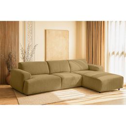 Home Affaire Ecksofa &raquo;Linkka, Breite 301 cm&laquo; L-Form, in einem weichen Chenille-Stoff, mit Wellenunterfederung gelb 90% PES, 10% Nylon
