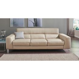 Calia italia 3-Sitzer &raquo;Simon, toller Sitzkomfort, italienisches Designsofa&laquo; in zwei Lederqualit&auml;ten beige Leder SORRENTO - 100% Leder;Leder BULL - 100