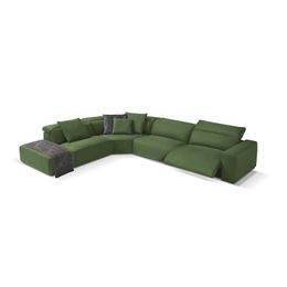 Egoitaliano Ecksofa &raquo;Beverly, extravangantes Designsofa mit erstklassigem Sitzkomfort&laquo; wahlweise mit elektrischer Relaxfunktion, Kopfteilverstellung gr&uuml;n