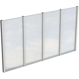 Skan Holz Carport-Seitenwand m. Polycarbonat, freistehend grau Holzwerkstoff
