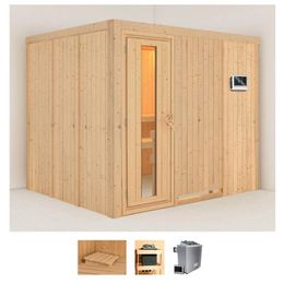 Karibu Sauna &raquo;Gitte&laquo; Set, Ofen 9 KW externe Strg easy beige