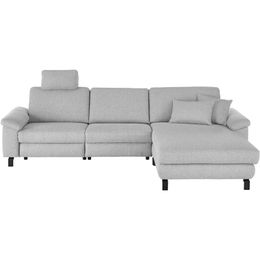 3C Candy Ecksofa &raquo;Mainau L-Form&laquo; Relaxfunktion im 1,5-Sitzer, motorische Schlaffunktion in Longchair grau 100% Polyester