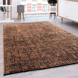 Paco Home Teppich &raquo;Melbourne 690&laquo; rechteckig 4 mm H&ouml;he Flachgewebe, modernes Design, ideal im Wohnzimmer & Schlafzimmer beige Polyester