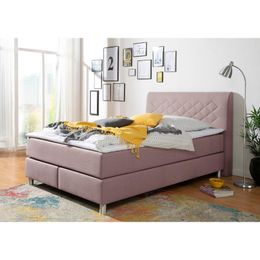 Home Affaire Boxspringbett &raquo;Parla&laquo; incl. Topper, 4 Farben in 4 Breiten, 2 H&auml;rtegraden, 3 Matratzenarten rosa 100% Polyester