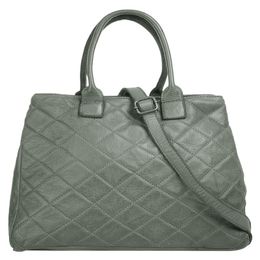 Samantha Look Damen Henkeltasche echt Leder, Made in Italy grau