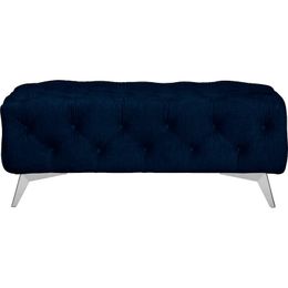 Home Affaire Polsterhocker &raquo;Glynis&laquo; aufw&auml;ndige Knopfheftung, moderne Chesterfield Optik, Fu&szlig;farbe w&auml;hlbar blau Struktur (100% Polyester);Samtoptik (
