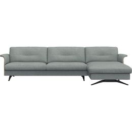 FLEXLUX Ecksofa &raquo;Glow, super bequem durch hochwertigem Sitzaufbau mit Federkern, L-Form&laquo; Modernes skandinavisches Design blau 62% Polyester/17%