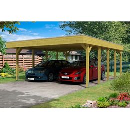 Skan Holz Doppelcarport &raquo;Friesland&laquo; Massivholz 514 cm gr&uuml;n gr&uuml;n