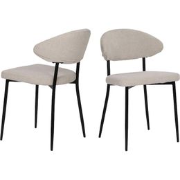 Sit 4-Fu&szlig;stuhl (Set) 2 Stk.Oeko-Tex zertifiziert beige Metall, Polyester