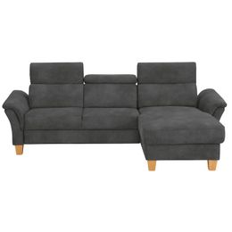 Home Affaire Ecksofa &raquo;Conville L-Form&laquo; Federkern, wahlweise mit Bettfunktion und Bettkasten bzw. Stauraum grau 100% Polyester