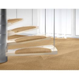 Dekowe Stufenmatte &raquo;Mara S2&laquo; halbrund 5 mm H&ouml;he 100% Sisal, gro&szlig;e Farbauswahl, selbstklebend, auch als Set 15 St&uuml;ck beige Sisal
