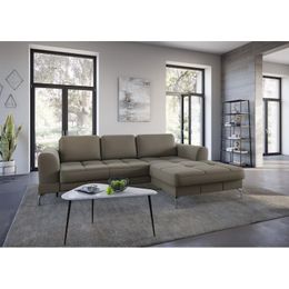 Sit & More sit&more Ecksofa &raquo;Bendigo L-Form&laquo; inklusive Sitztiefenverstellung, Bodenfreiheit 15 cm, 2 Fu&szlig;farben braun