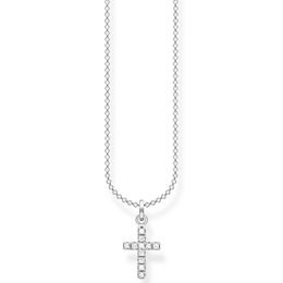 Thomas Sabo Damen Thomas Sabo Kette mit Anh&auml;nger &raquo;Kreuz pav&eacute;&laquo; mit Zirkonia (synth.) silber