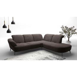 Sit & More sit&more Ecksofa &raquo;Dance, L-Form, inkl. Sitztiefenverstellung&laquo; inkl. Click&Seat, optional mit Kopfteilverstellung grau 100%Polyester