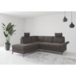 Home Affaire Ecksofa &raquo;Rochelle&laquo; wahlweise mit Bettfunktion, Bettkasten und Armteilverstellung grau 100% Polyester