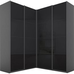 Rauch Schwebet&uuml;renschrank &raquo;Kleiderschrank Garderobe Eckkleiderschrank QUADRA mit edler Glasfront&laquo; Ma&szlig; 181x187 cm, H&ouml;hen 210/229 cm, inkl. Soft-Close-