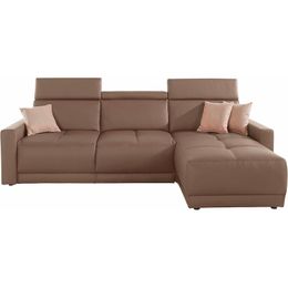 DOMO collection Ecksofa &raquo;Ava mit moderner Sitzheftung & toller Doppelnaht, komfortabel, L-Form&laquo; mit Recamiere, inkl. Federkern, wahlweise mit 