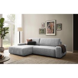 Home Affaire Ecksofa &raquo;TORGE (264cm), Schlafsofa in Cord, Samtvelours o Struktur fein, L-Form&laquo; Schlaffunktion, Bettkasten, Liegefl&auml;che: 125/210 cm 