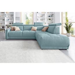 DOMO collection Ecksofa &raquo;Ava, moderne Sitzheftung mit toller Doppelnaht, komfortabel, L-Form&laquo; mit Ottomane, inkl. Federkern, wahlweise mit 