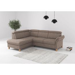 Home Affaire Ecksofa &raquo;Glendale, L-Form&laquo; inkl. Kopfteilverstellung, wahlweise mit Vorziehsitz und Bettkasten 100% Polyester