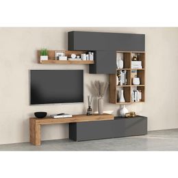OTTO home Wohnwand &raquo;Chronos Wohnwand, Medienwand, 5-er set&laquo; 5 Stk. tlg. grau Holzwerkstoff