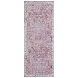 NORTHRUGS Teppich &raquo;Vivana&laquo; rechteckig 5 mm H&ouml;he Orientalisch, L&auml;ufer, Vintage, Wohnzimmer, Schlafzimmer, Esszimmer lila Polyester
