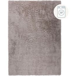 FLAIR RUGS Hochflor-Teppich &raquo;Alpine Faux Fur&laquo; rechteckig 35 mm H&ouml;he waschbarer Kunstpelzteppich. Wohnzimmer, Schlafzimmer grau Kunstfaser