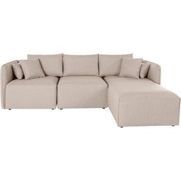OTTO home Ecksofa &raquo;N&ouml;re L-Form&laquo; 3 Teile, in vielen Bezugsqualit&auml;ten und Farben. Modulteile s. "N&ouml;re" beige Samtoptik (100% Polyester);Struktur (100% 