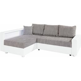 Collection AB Ecksofa &raquo;Relax L-Form&laquo; inklusive Bettfunktion, Federkern, wahlweise mit RGB-LED-Beleuchtung grau Zierkissen: 100%Polyester;Struktur (100