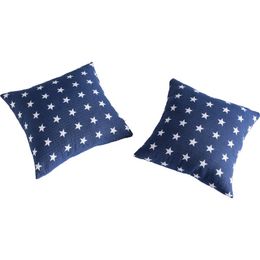 OTTO home Kissenbez&uuml;ge &raquo;Yolanda Kissenh&uuml;lle im Sterne Design&laquo; mit Steppung blau Polycotton, Obermaterial: 50% Baumwolle, 50% Polyester