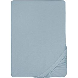 Biberna Spannbettlaken &raquo;Pepe&laquo; weicher Frottee-Stretch blau Frottee, Obermaterial: 80% Baumwolle, 20% Polyester