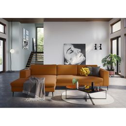 DOMO collection Ecksofa &raquo;Modica, zeitlos und elegant, L-Form&laquo; moderne Optik mit extrabreiter Recamiere, auch in Cord gelb