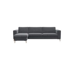 FLEXLUX Ecksofa &raquo;Fiore, Sitzaufbau mit hochwertigem Kaltschaum f&uuml;r mehr Sitzkomfort&laquo; breite Armlehnen, L-Form, F&uuml;&szlig;e Alu+ Eiche grau 100% Polyester