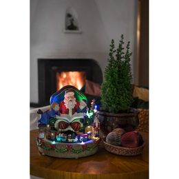 Konstsmide Weihnachtsfigur &raquo;Weihnachtsdeko&laquo; LED Szenerie Weihnachtsmann mit Kindern und Zug bunt