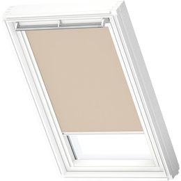 Velux Verdunklungsrollo &raquo;DKL 4556SWL&laquo; verdunkelnd ohne Bohren in F&uuml;hrungsschienen Stoff sandbeige mit alufarbenen F&uuml;hrungsschienen & Griffleiste beige