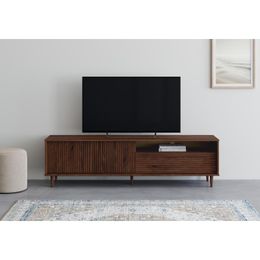 Inosign Lowboard &raquo;Malmedy Front mit gefr&auml;sten Rillen&laquo; TV-Kommode aus massivem Kiefernholz, Push-to-open, Breite 180 cm braun FSC -zertifiziertes 