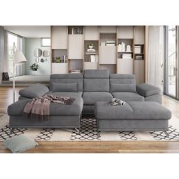 Sit & More sit&more Ecksofa &raquo;Cabrio L-Form, B: 295 cm, mit Sitztiefen-, Arm- & Kopfteilverstellung&laquo; 2 Nierenkissen, Federkern, optional Bettfunktion und Stauraum