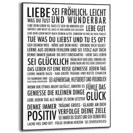 Reinders Poster &raquo;Positiv Leben&laquo; schwarz MDF