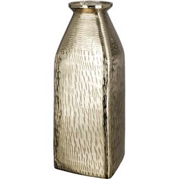 Gilde Tischvase &raquo;Lola, Dekovase&laquo; Vase aus Aluminium, mit geritzter Oberfl&auml;chenstruktur gold Aluminium