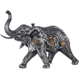 Casablanca by Gilde Tierfigur &raquo;Skulptur Steampunk Elephant&laquo; mit kupferfarbenen Elementen silber Kunstharz