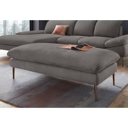 W.Schillig Hocker &raquo;enjoy&MORE&laquo; F&uuml;&szlig;e bronze pulverbeschichtet, Breite 151 cm grau Chenille-Flachgewebe R66 (85% Polyester, 15% Nylon);Longlife Xtra-