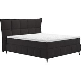 COTTA Boxspringbett &raquo;Sarah&laquo; inkl. Topper, 2 Matratzenkerne, H&auml;rtegrade H2, H3 oder H4 schwarz 100% Polyester
