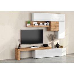 OTTO home Wohnwand &raquo;Chronos Wohnwand, Medienwand, 5-er set&laquo; Set, 5 Stk. tlg. wei&szlig; Holzwerkstoff