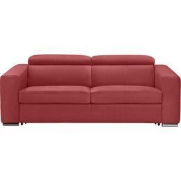 Egoitaliano Schlafsofa &raquo;Cabiria, Design und super Sitz- und Liegekomfort&laquo; Sofa inkl. Schlaffunktion, Kopfteile verstellbar, mit Metallf&uuml;&szlig;en rot Luxus-Micofaser 