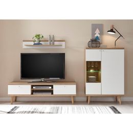 Home Affaire Wohnwand &raquo;Merle&laquo; Set, 3 Stk. tlg. braun Holzwerkstoff