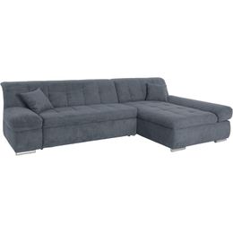 DOMO collection Ecksofa &raquo;Mona L-Form&laquo; wahlweise mit Bettfunktion grau Struktur fein 100% Polyester;Chenilleoptik 100% Polyester;SOFTLUX/Struktur fein 