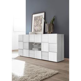 Home Affaire Sideboard &raquo;Dama Breite 181, Kommode 2 T&uuml;ren u. 2 Schubk&auml;sten, Anrichte&laquo; Front in 3D-Optik, viel Stauraum, verschiedene Farben grau