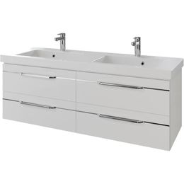 Waschtisch &raquo;Serie Balto Mineralmarmor-Waschtisch mit Unterschrank, 147,8 cm breit&laquo; 2 Stk. tlg. Doppel-Waschplatz mit 4 Schubladen, in verschiedene 